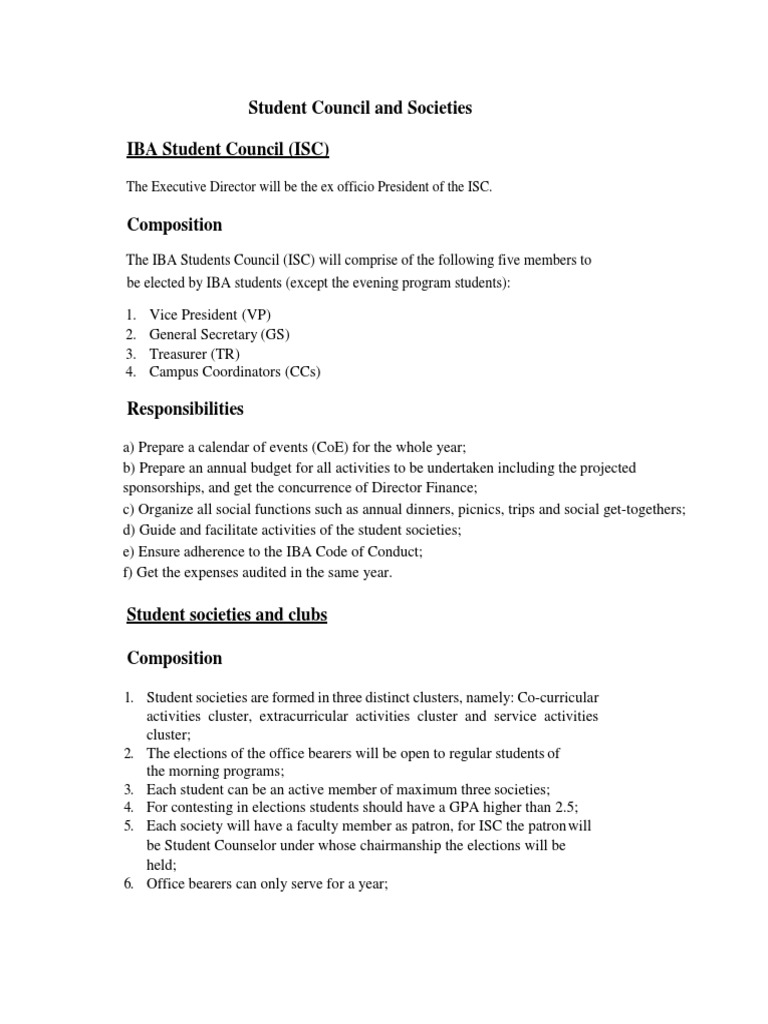 Guidlines Student Societies IBA | PDF | Cheque | Banks