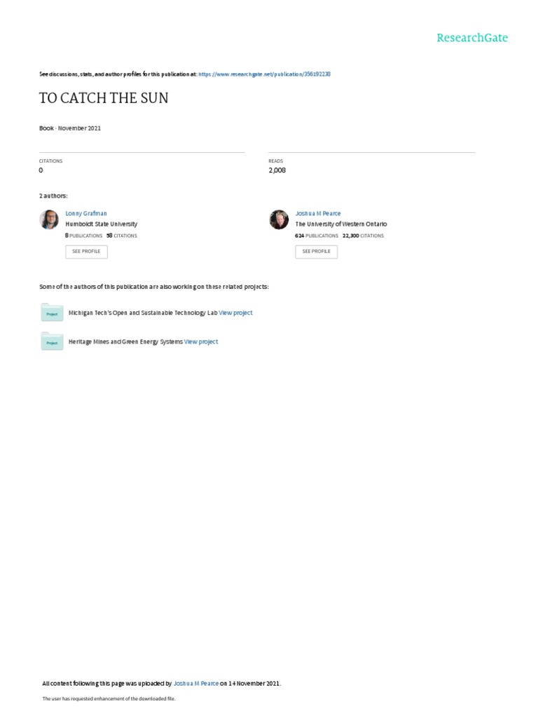 To Catch The Sun | PDF