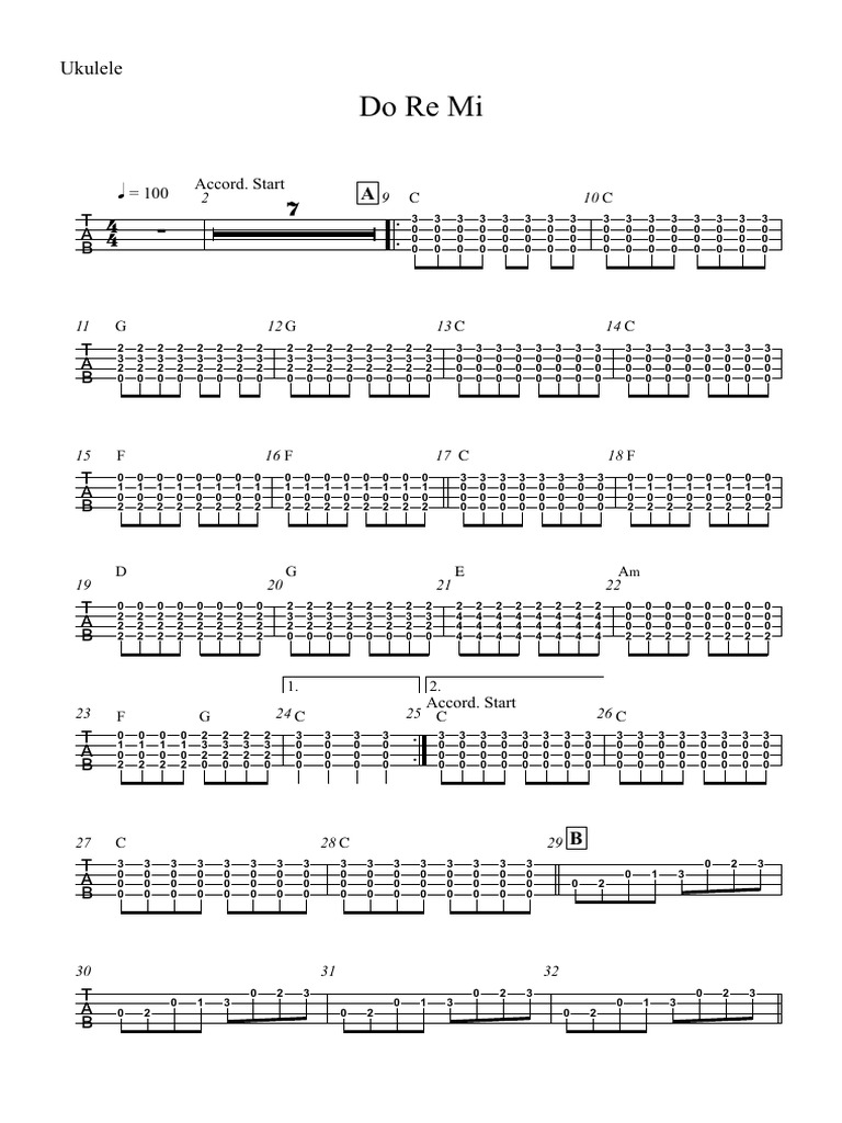 Do Re Mi - Ukulele | PDF