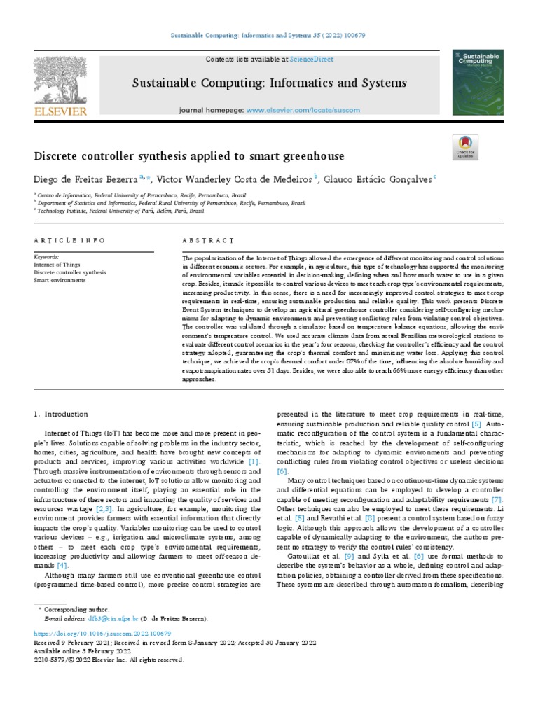 Discrete Controller Synthesis Applied To Smart Greenhouse | PDF ... Discrete Controller Synthesis Applied To Smart Greenhouse | PDF ...