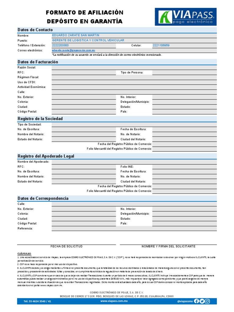 Formato de Afiliación | PDF