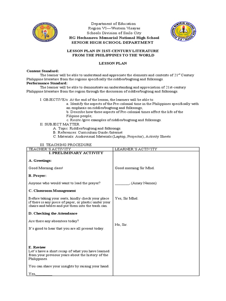 co lesson plan | PDF