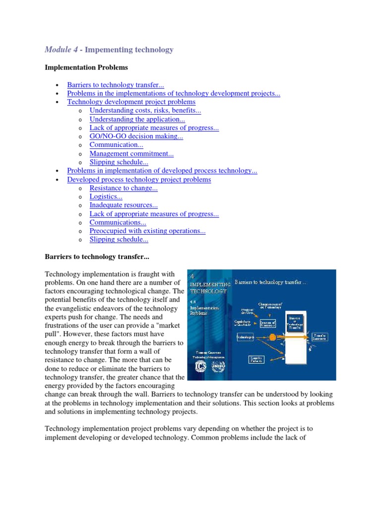 Module 4 - Impementing Technology: Implementation Problems | PDF ...