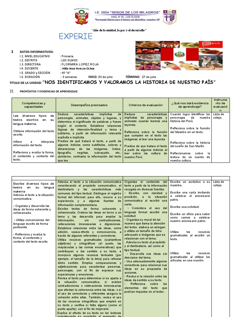 Experiencia De Aprendizaje 5 Pdf Aprendizaje Multiplicación