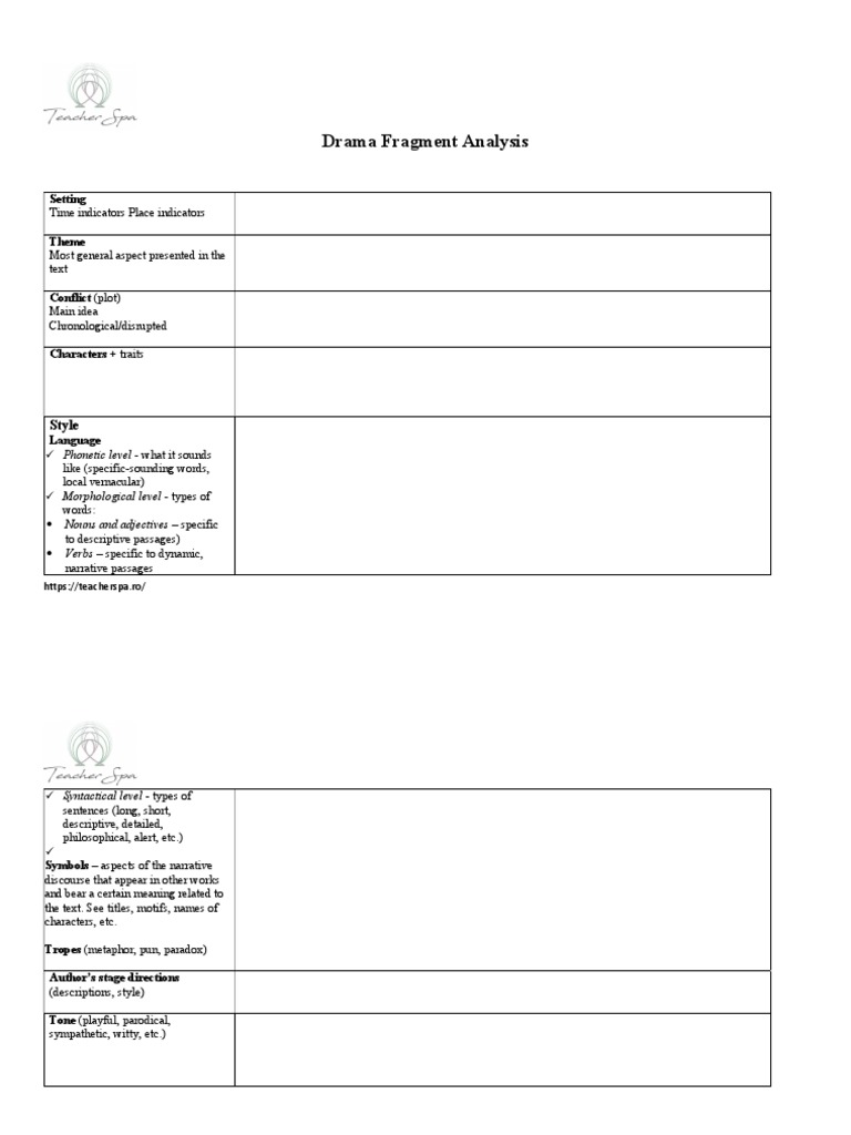 Drama Fragment Analysis Guide | PDF