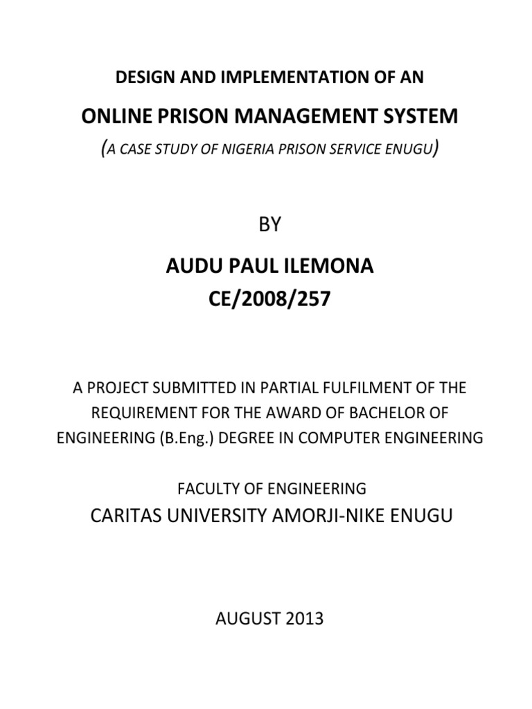 Design and Implementation of An Online Prison Management System | PDF ...