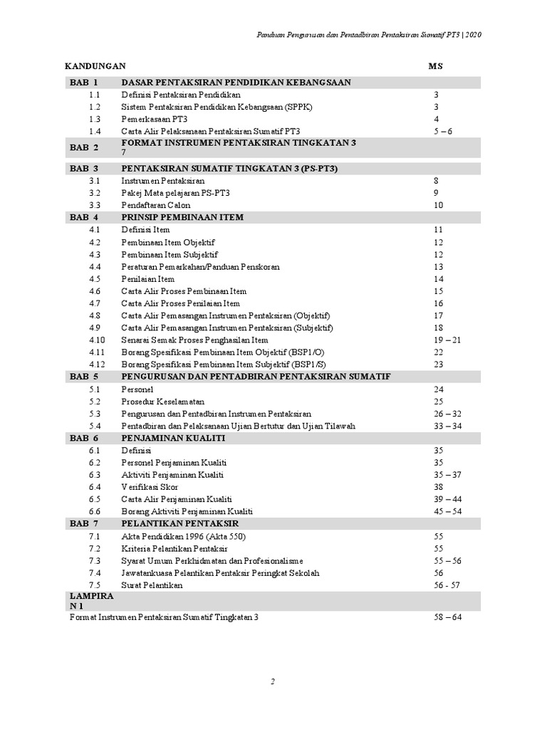 Panduan Pengurusan Dan Pentadbiran Pentaksiran Sumatif | PDF