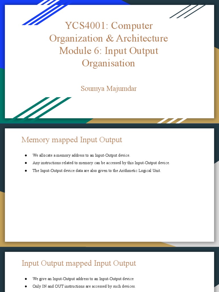 Coa Module6 Pdf Input Output Central Processing Unit
