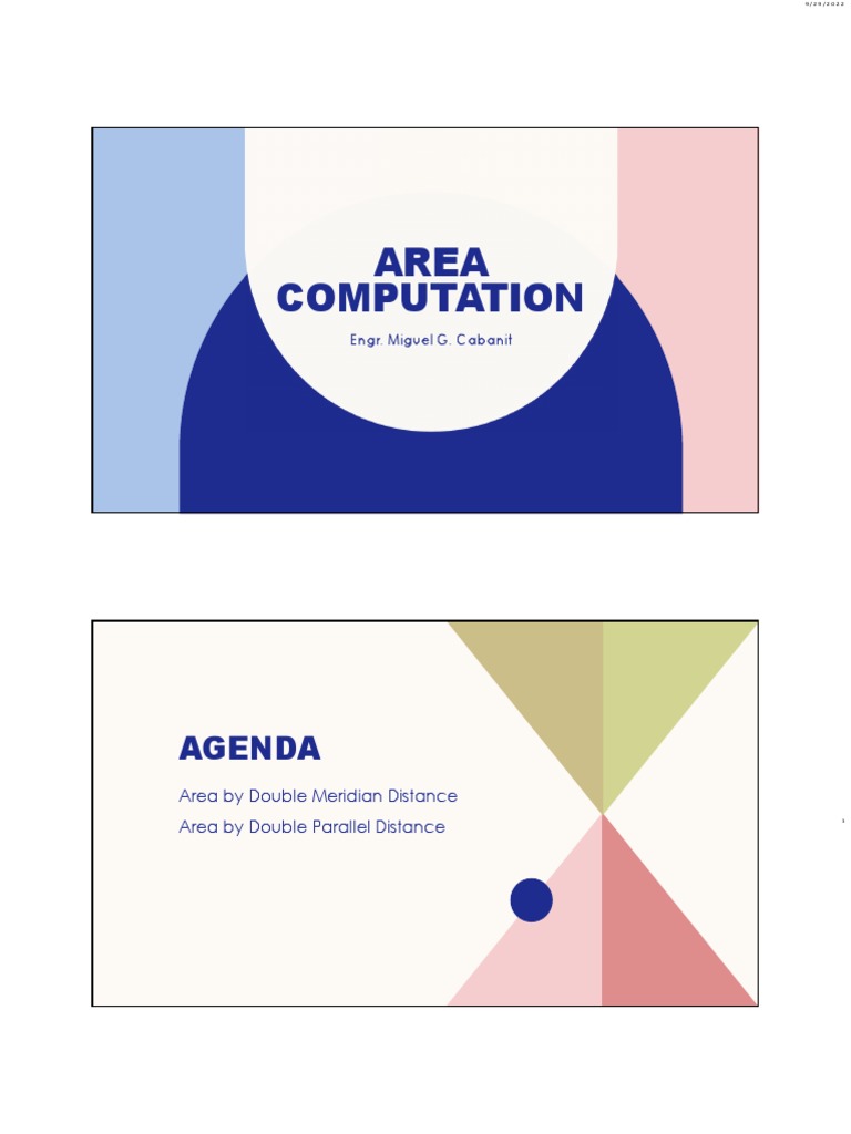 Area Computation Methods in Surveying | PDF | Surveying | Distance