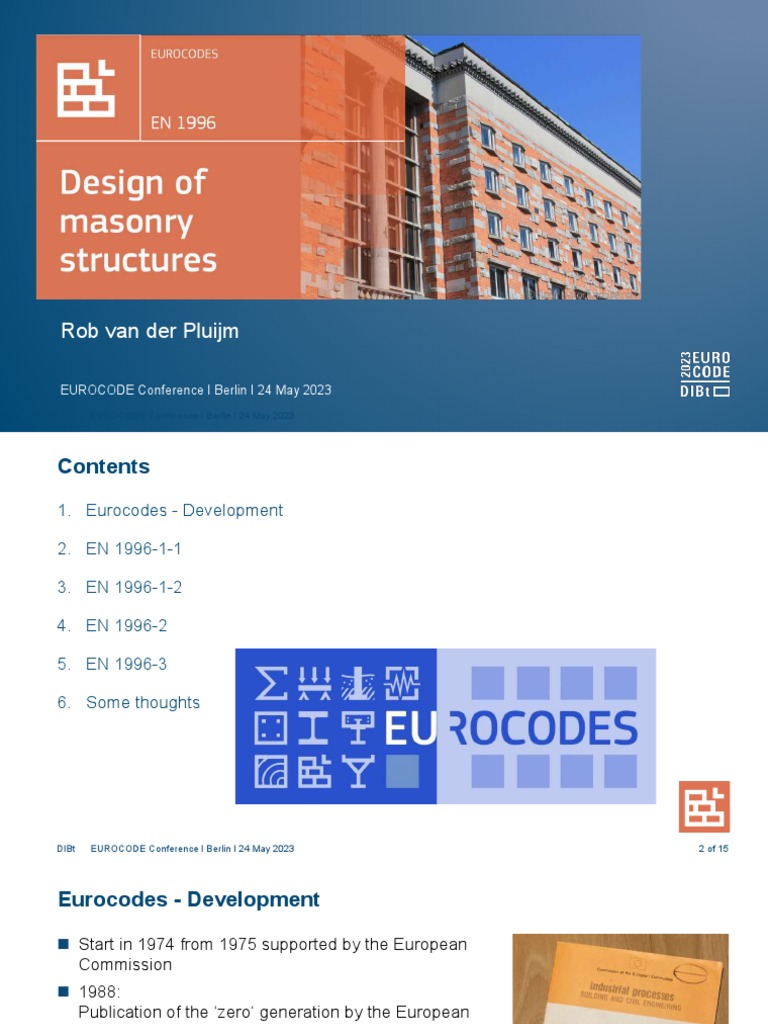Eurocode Conference 2023 Pluijm Van Der Eurocode 6 | PDF | Masonry | Civil Engineering