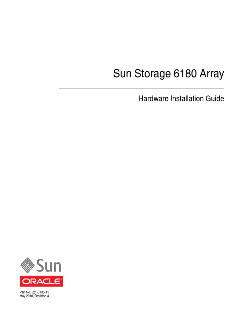Sun Storage 6180 Array: Hardware Installation Guide | PDF | Ip Address | Operating System