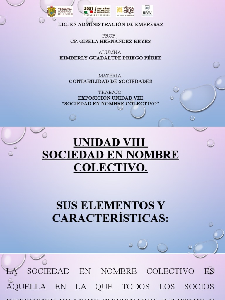 Unidad Viii Sociedad en Nombre Colectivo.. Kim | PDF