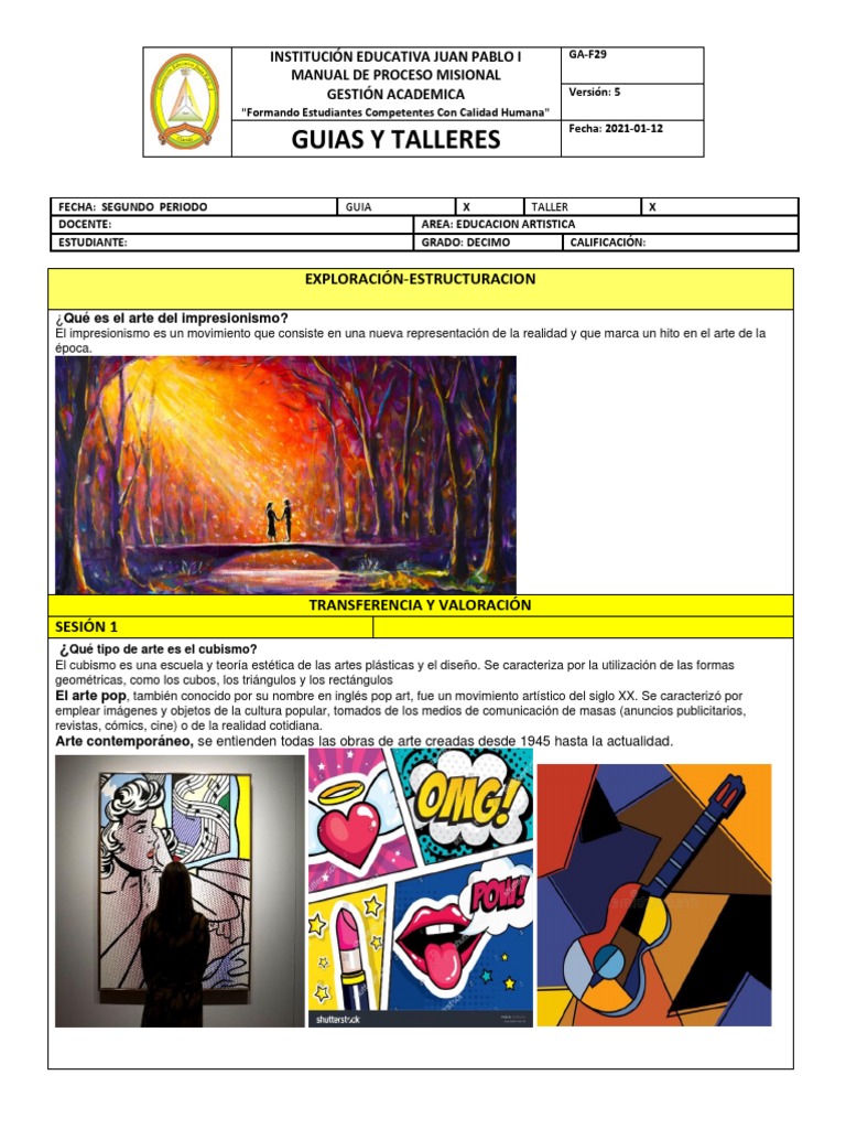 Guia Decimo Art | PDF | Cubismo | Estética