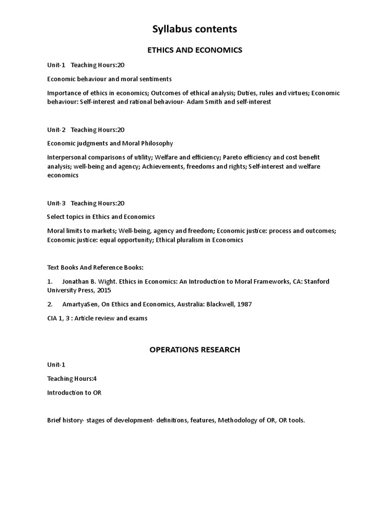 SYLLABUS Sem - 3 | PDF | Vector Autoregression | Behavioral Economics