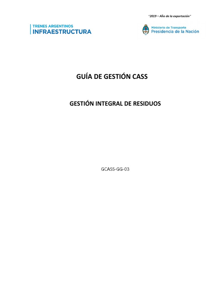 GCASS-GG-03 Gestión Integral de Residuos Rev.0 | PDF | Residuos | Gestión de residuos