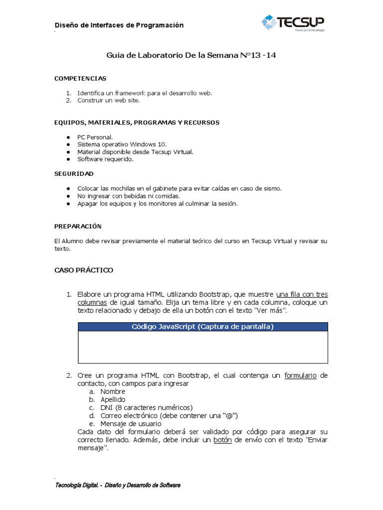 Lab 13-14 - Javascript - Bootstrap | PDF | Bootstrap (marco frontal) | HTML