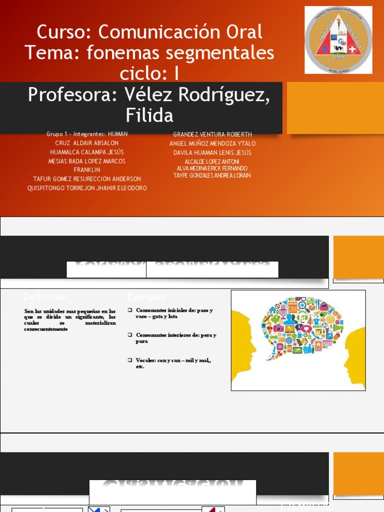 Fonemas Segmentales - Comunicacion - Gpo1 | PDF