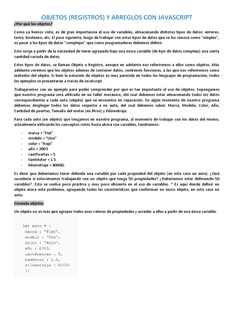 For..of objetos y arreglos JS | PDF
