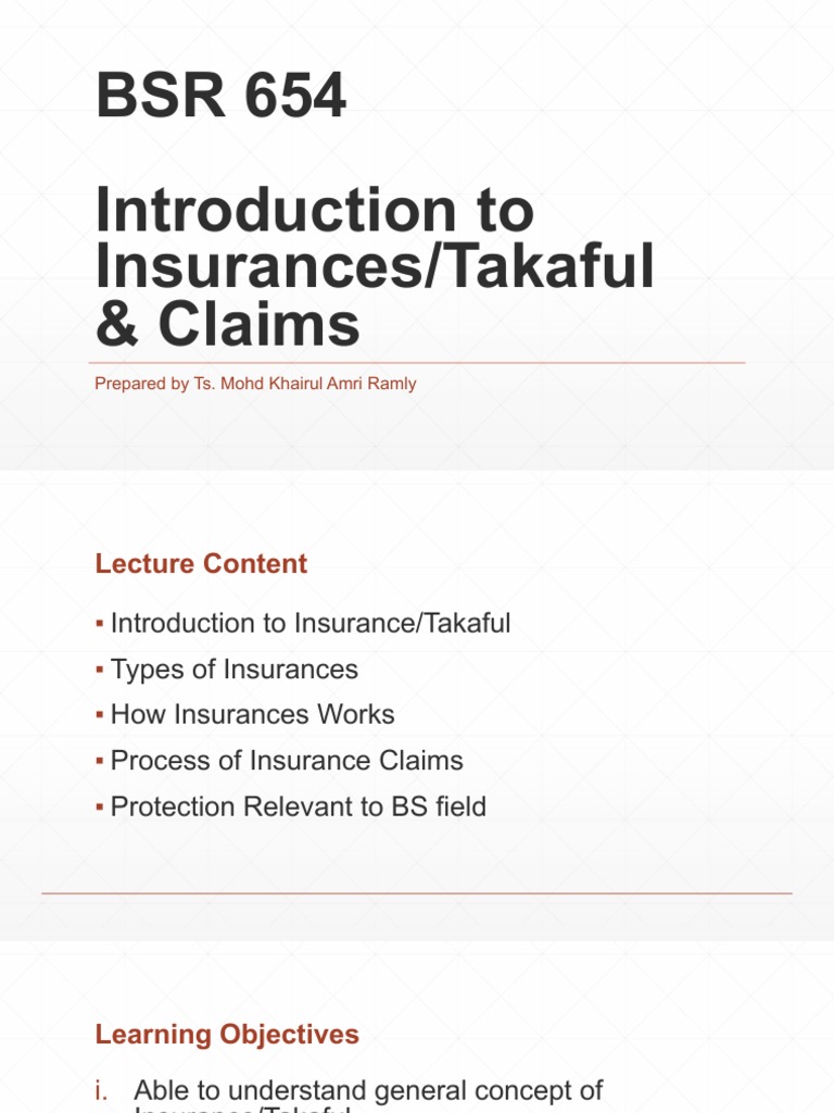 Lecture 12 - Introduction To Insurances - Claims | PDF | Insurance ...