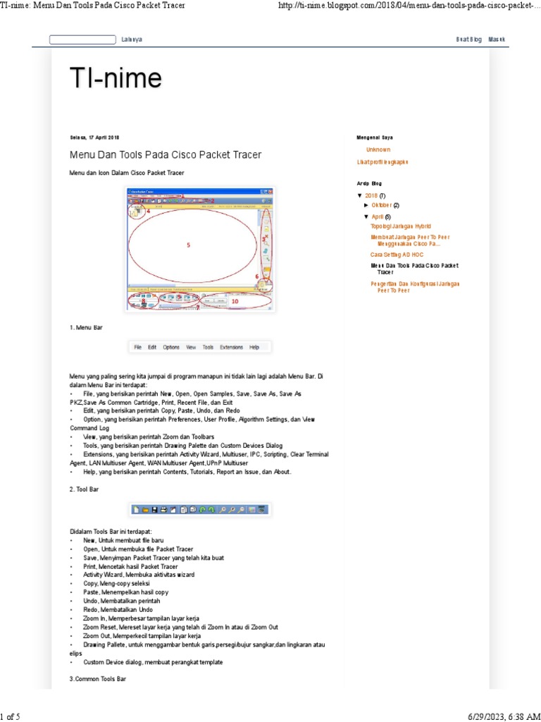 TI-nime Menu Dan Tools Pada Cisco Packet Tracer | PDF