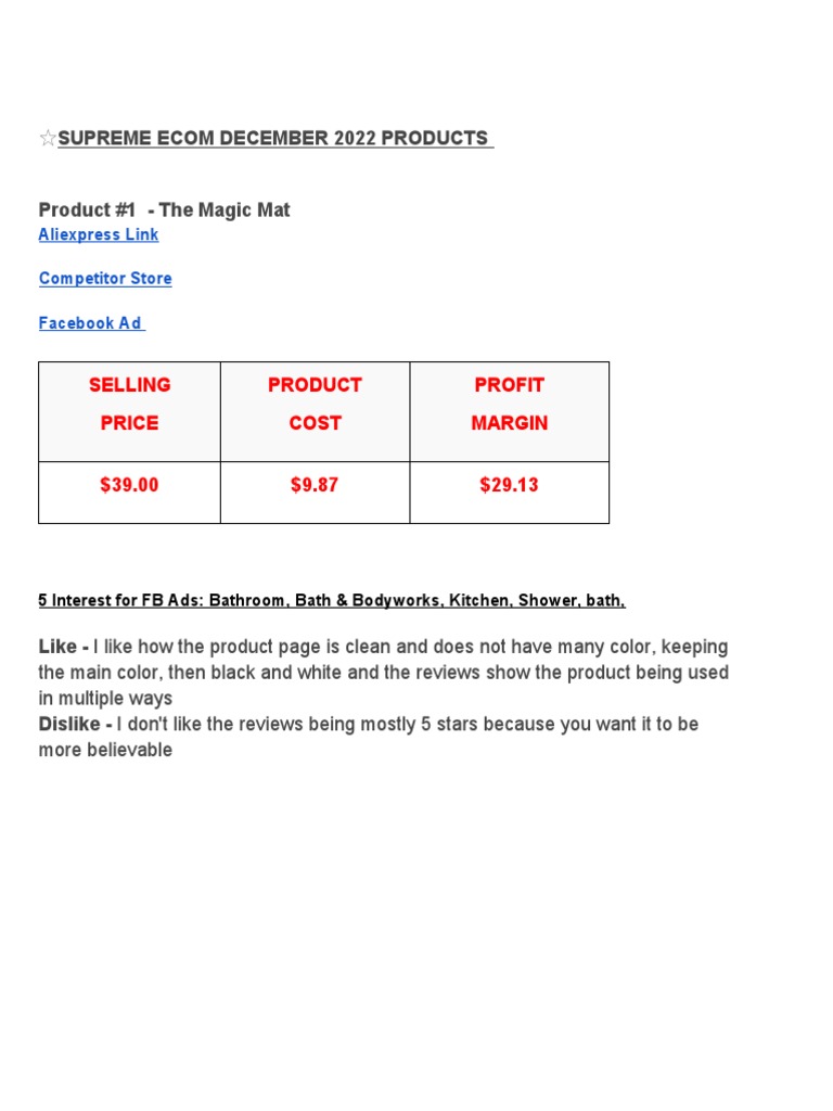 SUPREME ECOM DECEMBER 2022 PRODUCTS | PDF | I Phone