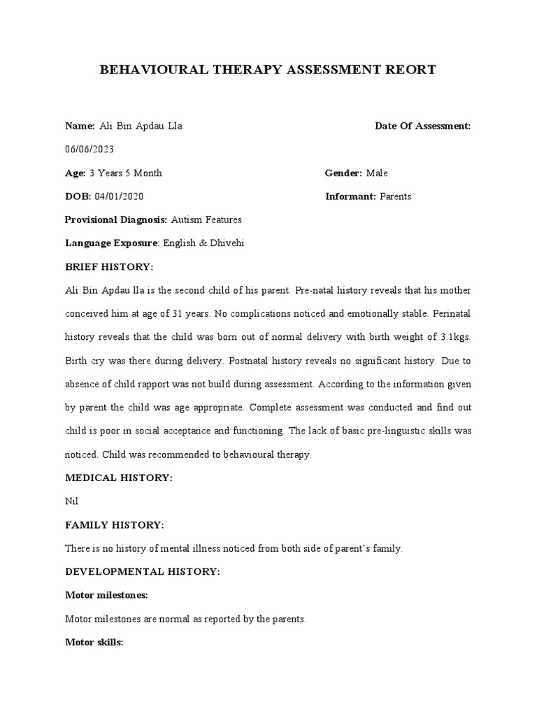 Ali Assessment | PDF