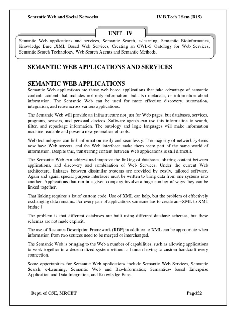 SNSW Unit-4 | PDF | Semantic Web | Web Service