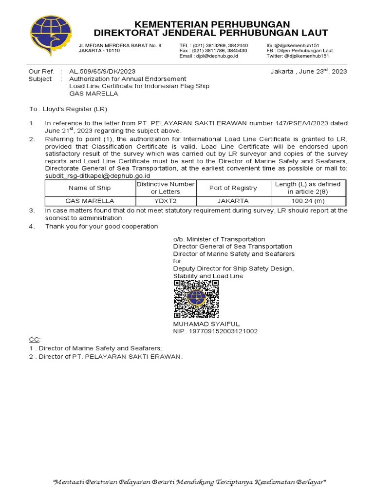 (Ks1) 20230623 - Surat Otorisasi Gas Marella (Lr-Annual) | PDF ...