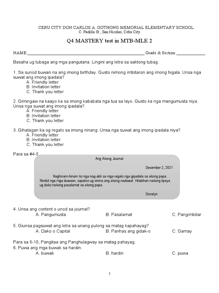 4th MT in MTB2 | PDF