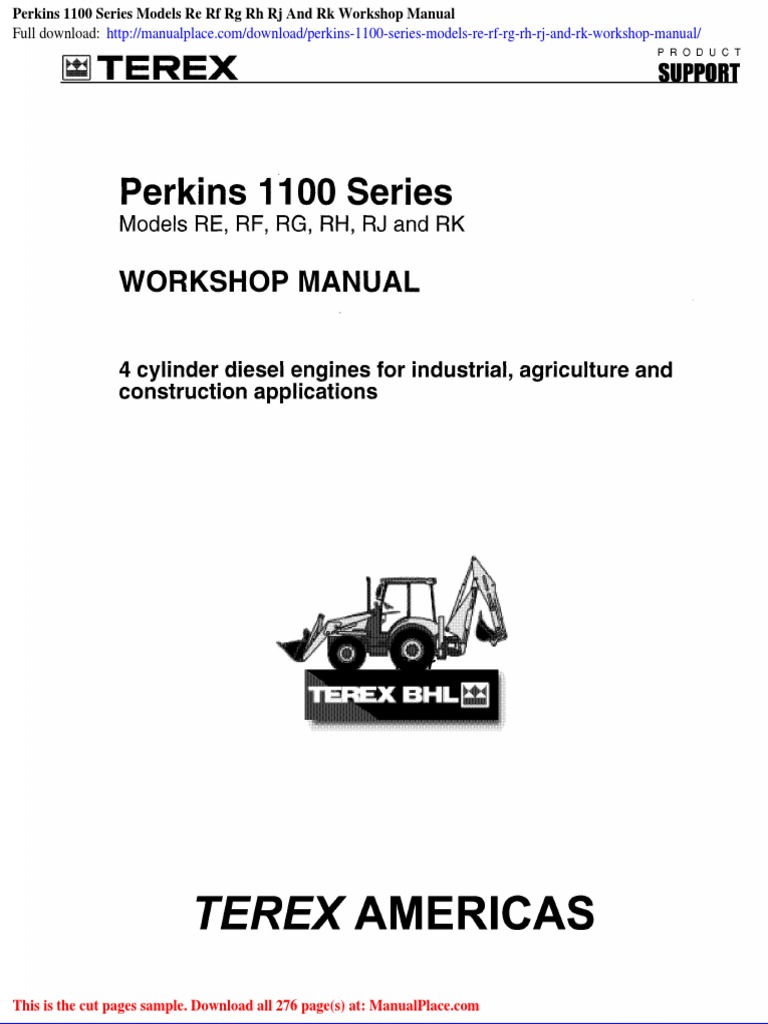 Perkins 1100 Series Models Re RF RG RH RJ and RK Workshop Manual | PDF