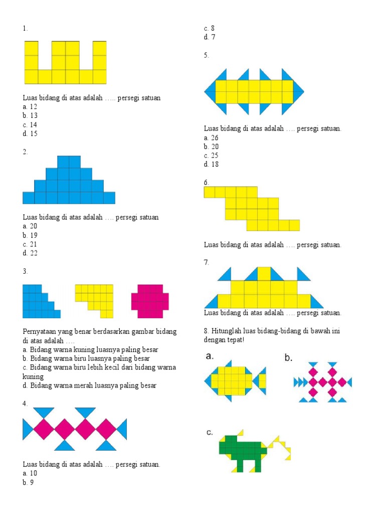 Latihan Tema 7 Hitung Luas | PDF