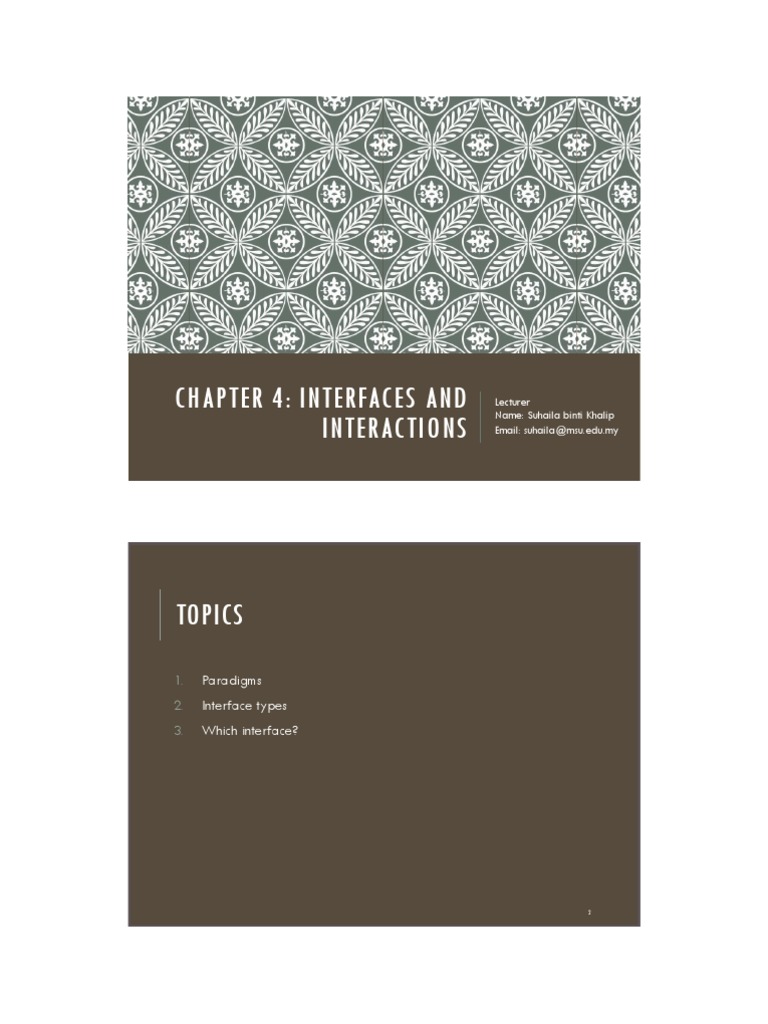 Chapter 4 - Interfaces and Interaction | PDF | Graphical User ...