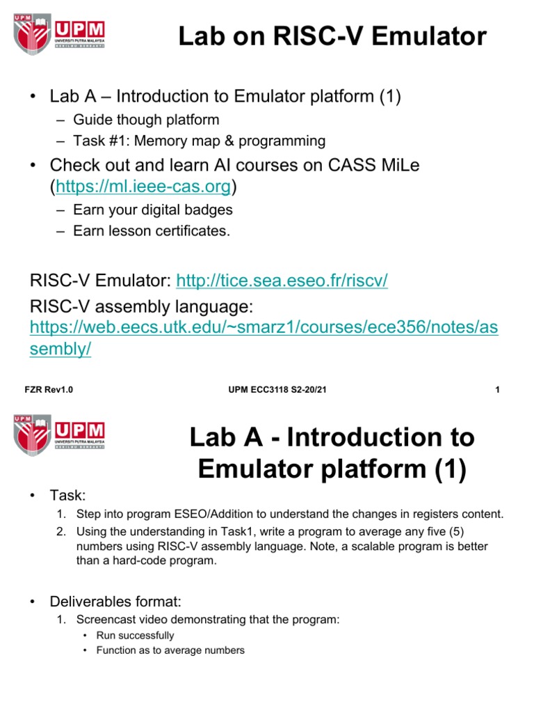 Lab Risc V Emulator Pdf