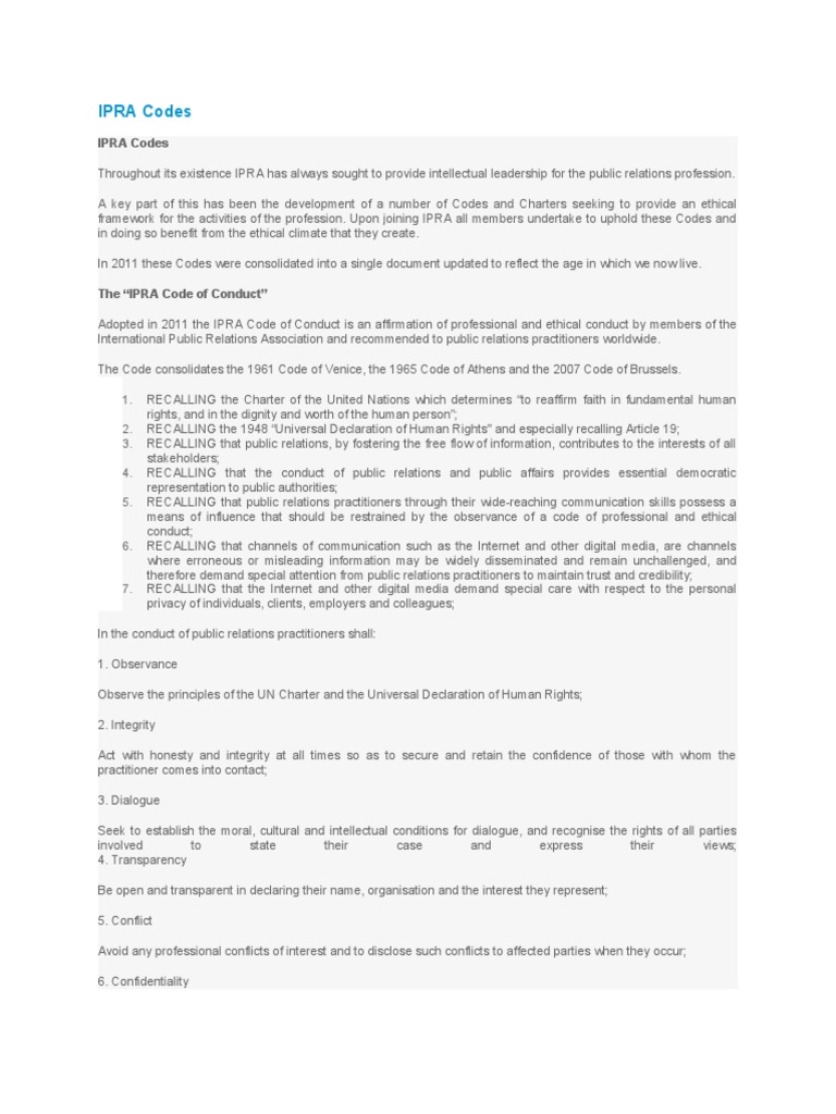 Ethical PR Guidelines | PDF | Business | Social Science