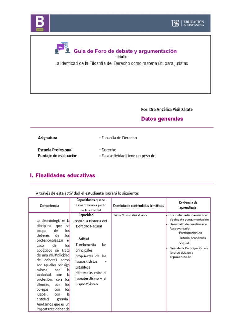 Guia de Foro de Debate y Argumentación | PDF