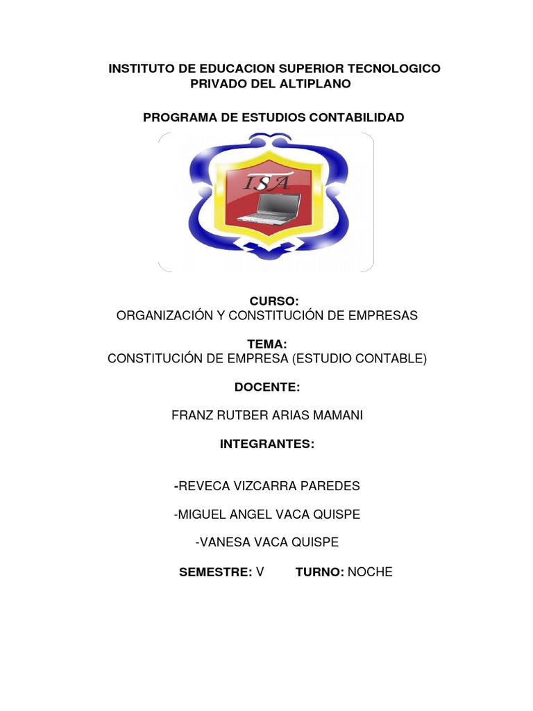 Constitucion de Estudio Contable | PDF