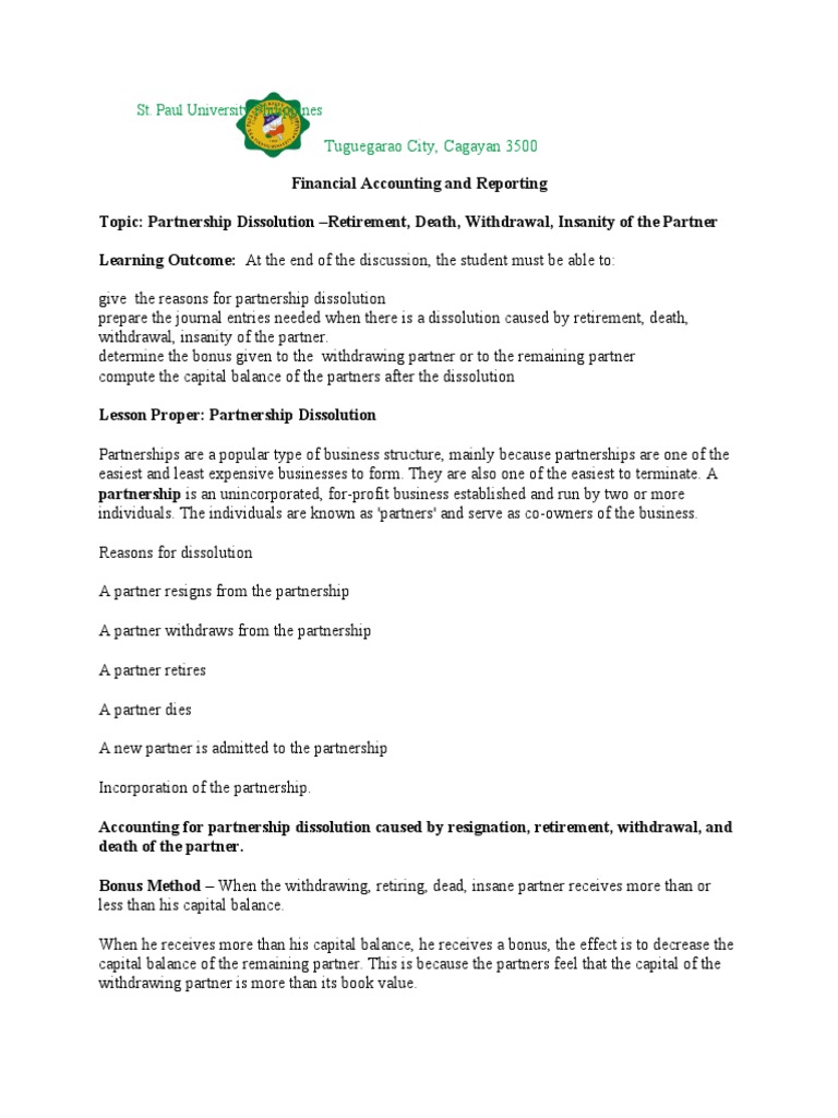 Partnership Dissolution-1 | PDF