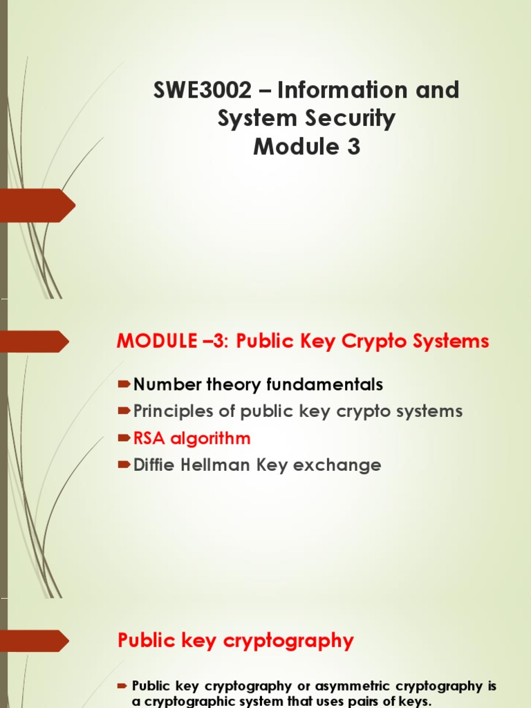 Module 3 Topic 3 | PDF | Public Key Cryptography | Key (Cryptography)
