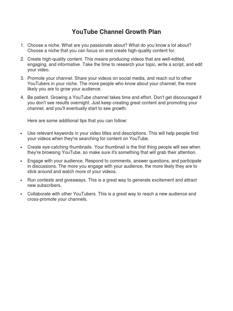 YouTube Channel Growth Plan | PDF