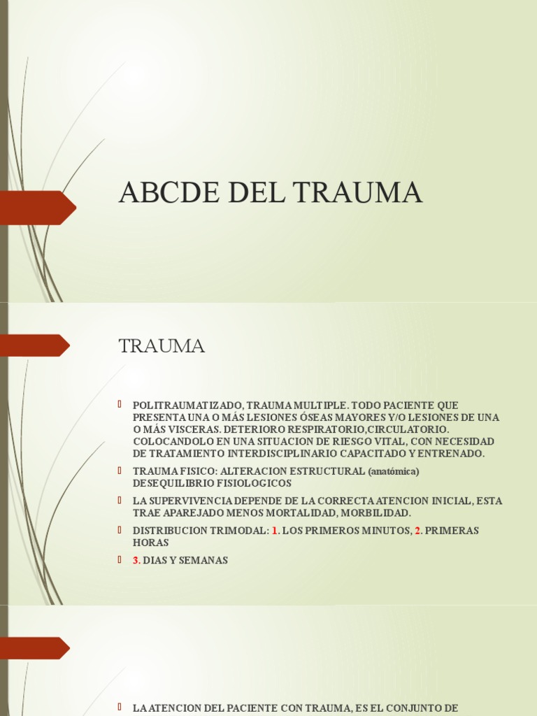 ABCDE en la Atención del Trauma | PDF