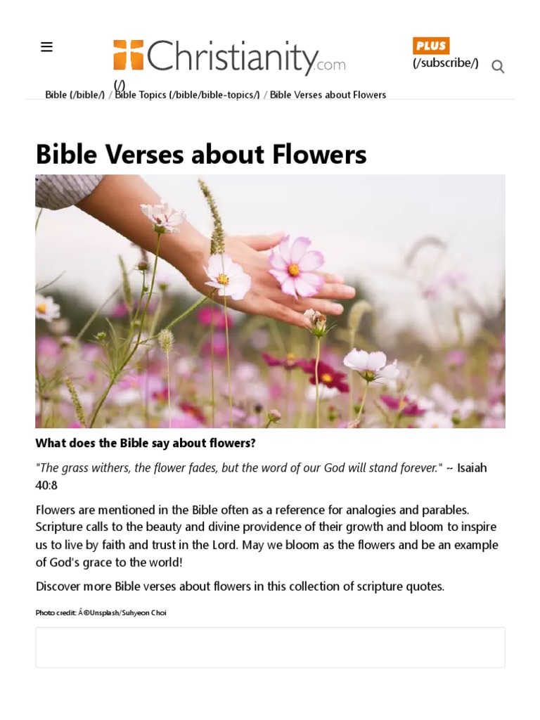 20 Beautiful Bible Verses about Flowers and Nature | PDF | Song Of ...