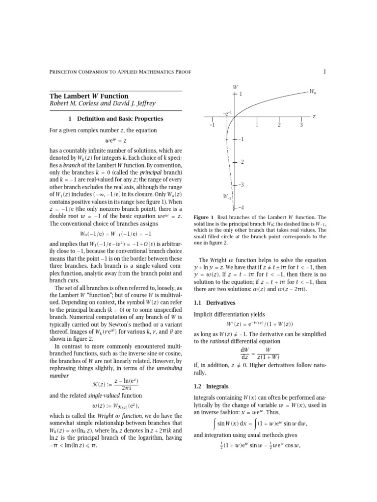 The Lambert W Function | PDF