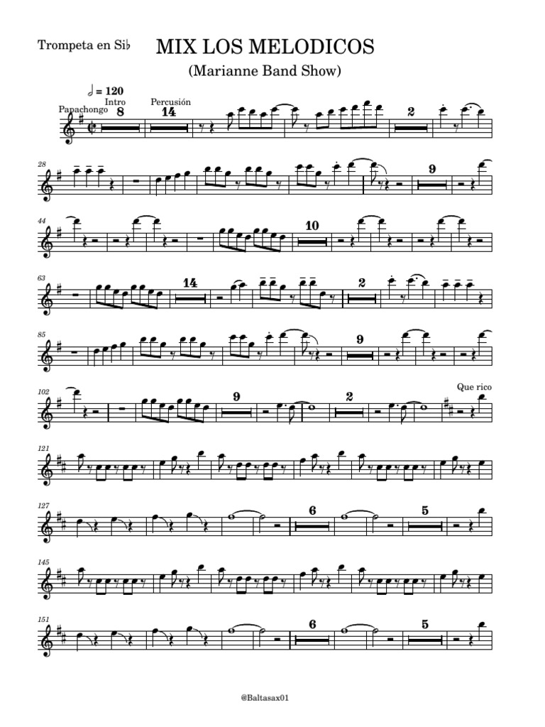 MIX LOS MELODICOS-Trompeta | PDF