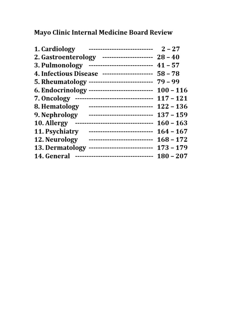 Mayo Clinic Internal Medicine Board Review | PDF Mayo Clinic Internal Medicine Board Review | PDF