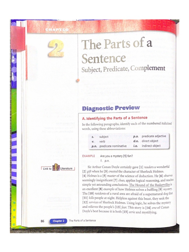 Parts of A Sentence 1 | PDF