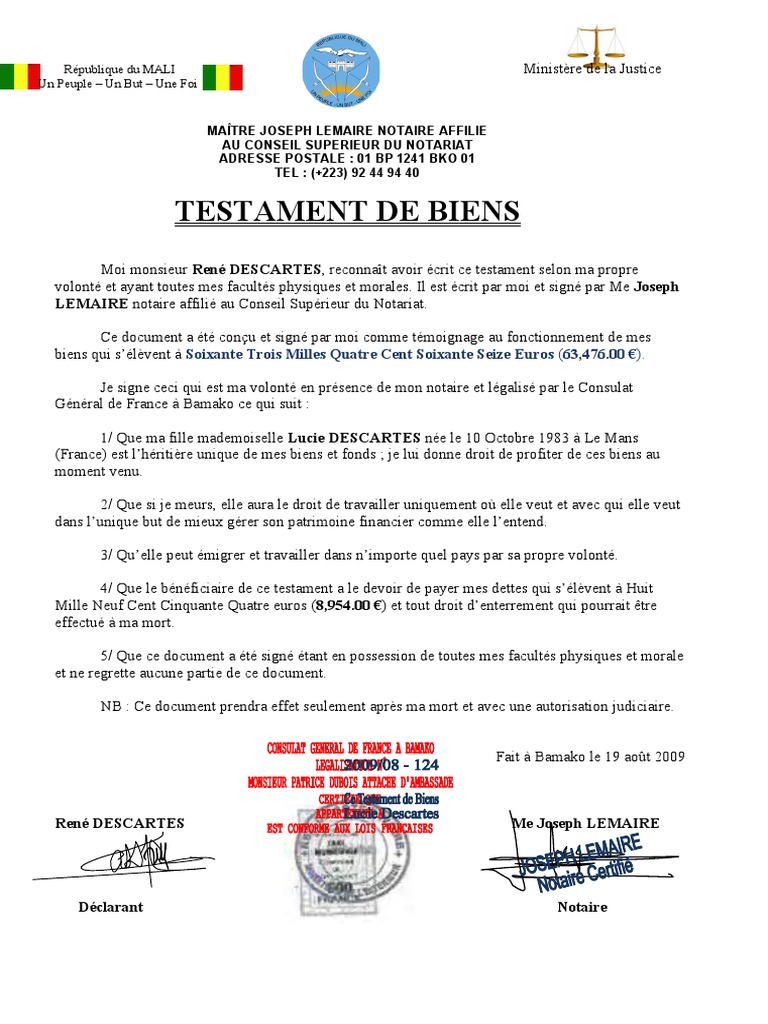 TESTAMENT-MALIEN | PDF