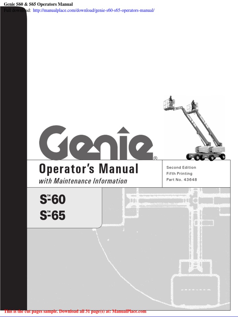 Genie s60 s65 Operators Manual | PDF