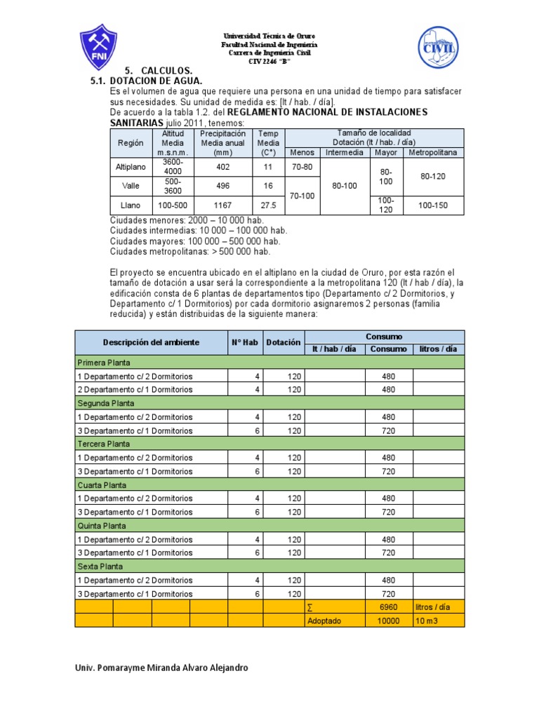 Proyecto 1 Instalacion de Agua Potable Domiciliaria | PDF