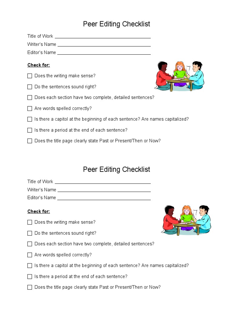 2nd Peer Editing Template | PDF