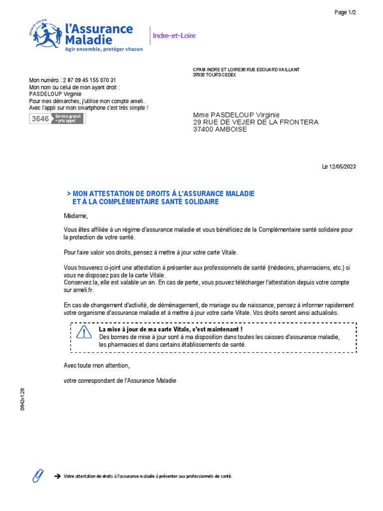 Attestation Droits | PDF